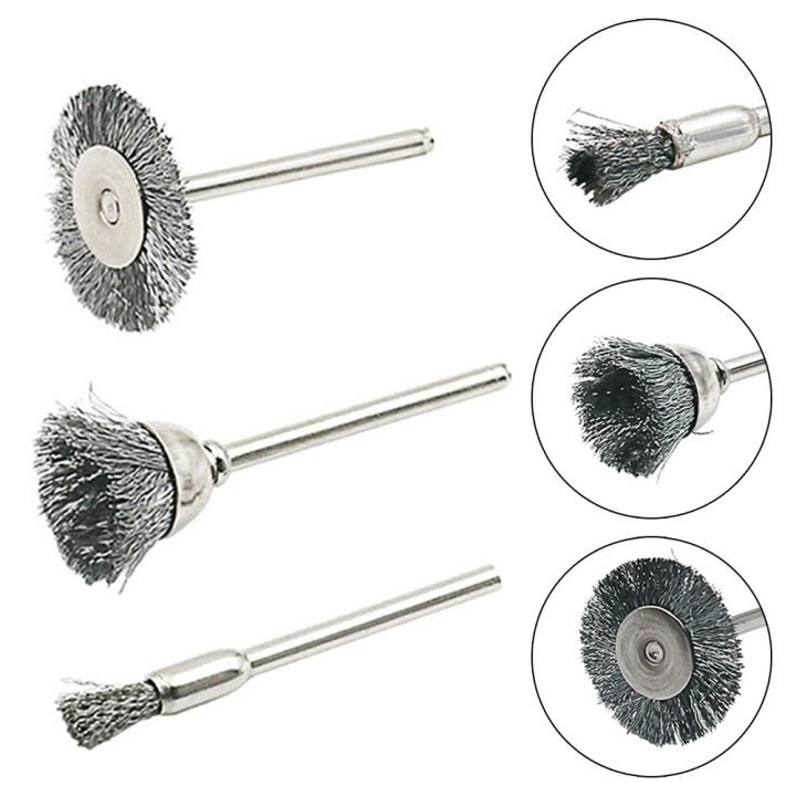 3Pcs Stainless Steel Rotary Tool Wire Brush Set for Rust Removal and ...