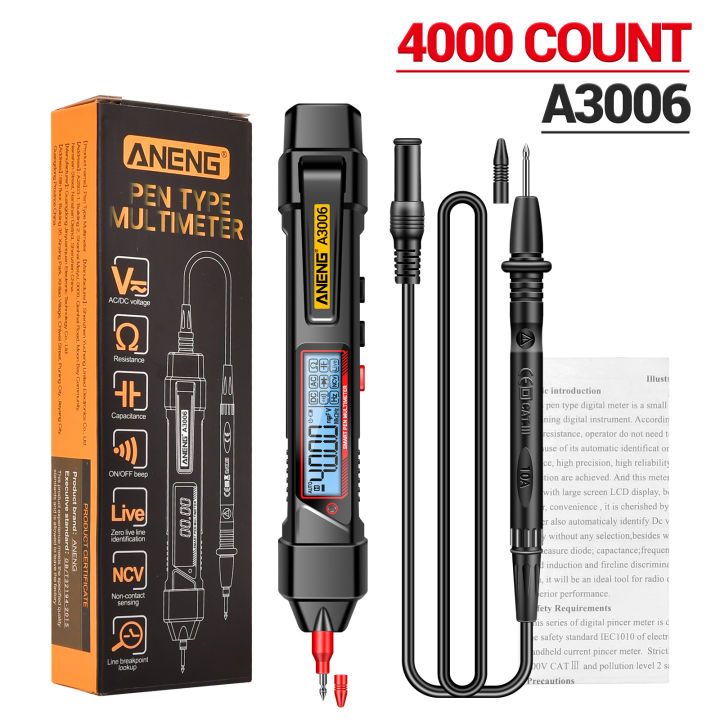 ANENG A3006 Pen Type Digital Multimeter 4000 Count AC/DC Voltage Tester ...