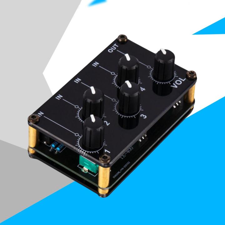 BNAUDIO Stereo 4 Channel Line Mixer Audio Mixer for studio Recording ...