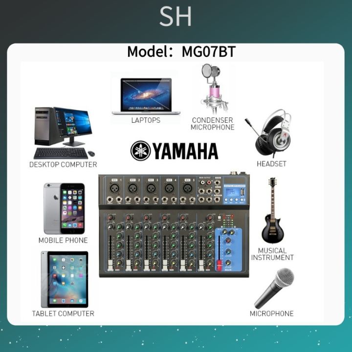 Yamaha Professional Mixer 7-channel with BTUSBreverb effect F7 w FREE ...