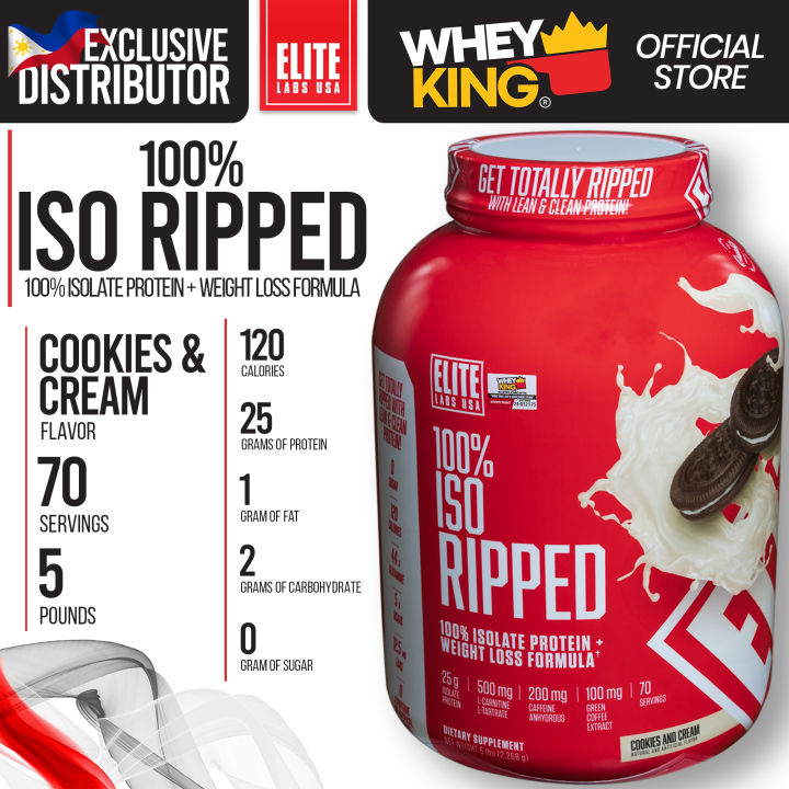 ELITE LABS ISO RIPPED 100% Isolate Whey protein 5LBS FREE NCF Raspberry ...