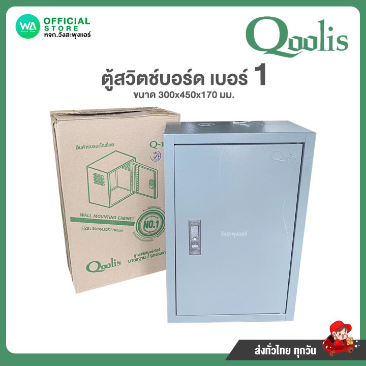 Qoolis ตู้สวิทช์บอร์ด ตู้เหล็ก เบอร์ 1 ขนาด 350x520x170 mm Switch Board ...