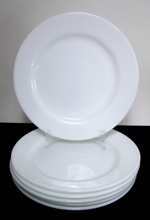 KIMIGO 1/6/12pcs 25cm Round Plain White Plate Daily Household Classic ...