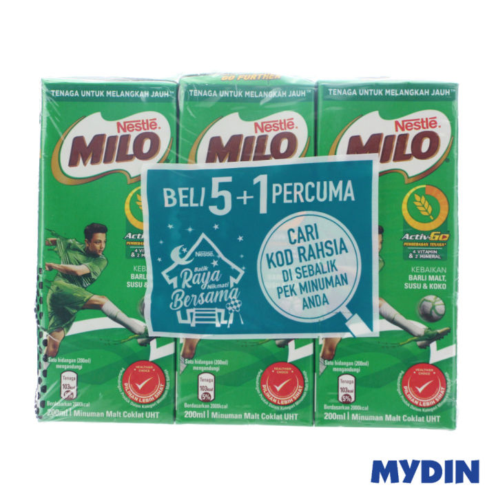 MILO UHT Activ-Go Packet Drink (200ml x 6) | Lazada