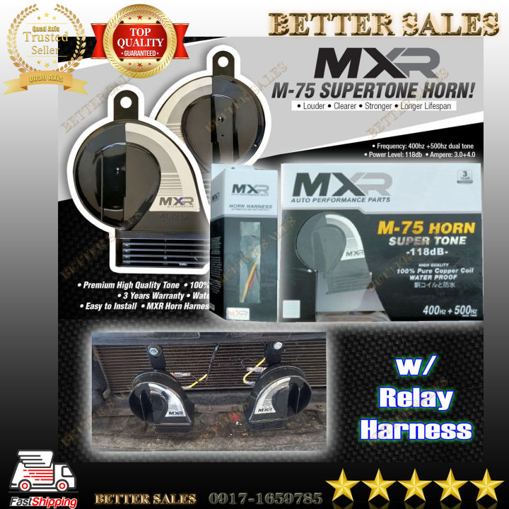 MXR M-75 SUPERTONE HORN Hi/Lo with Relay and Harness 100% Pure Copper ...