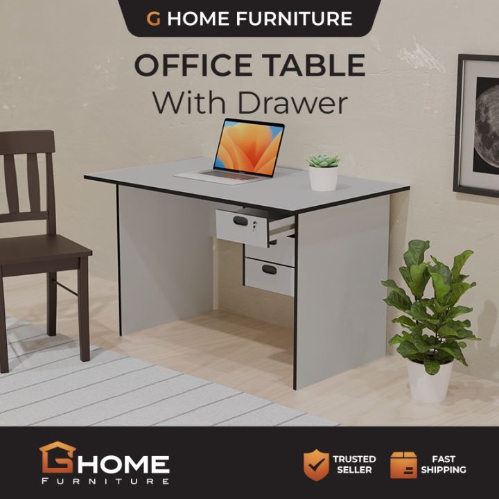 🔥OFFER🔥G HOME Office Table 3 Feet 4 Feet 5 Feet With Drawer Grey/Wenge ...