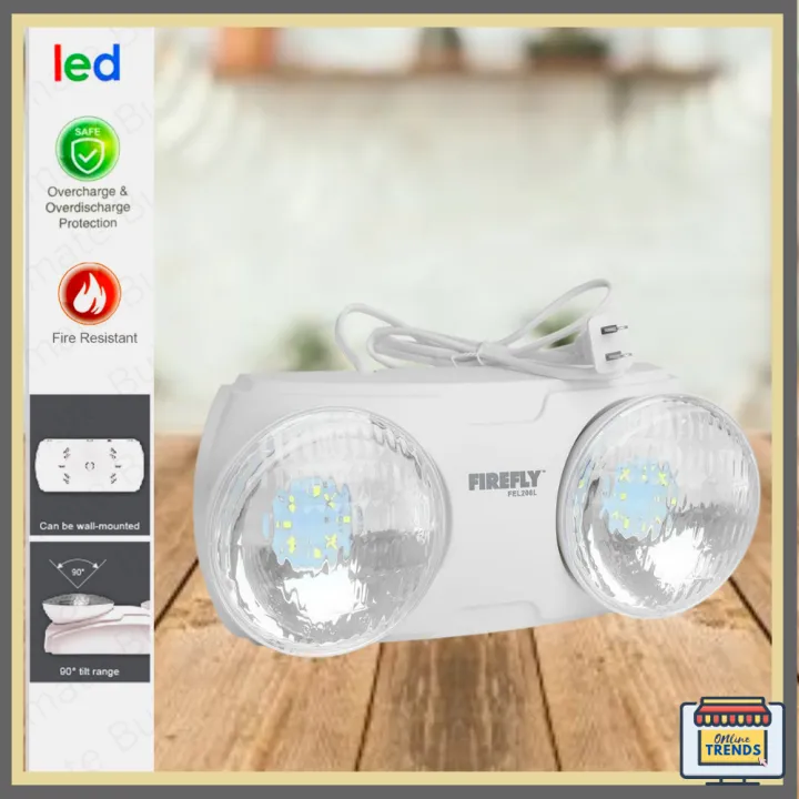 Emergency Lamp Commercial Dual Optic Rechargeable FIREFLY FEL208L ...