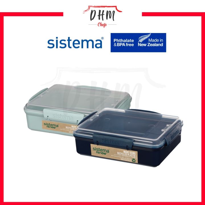 sistema - 975ml RENEW Snack Attack Duo Lunch Box Container | Lazada