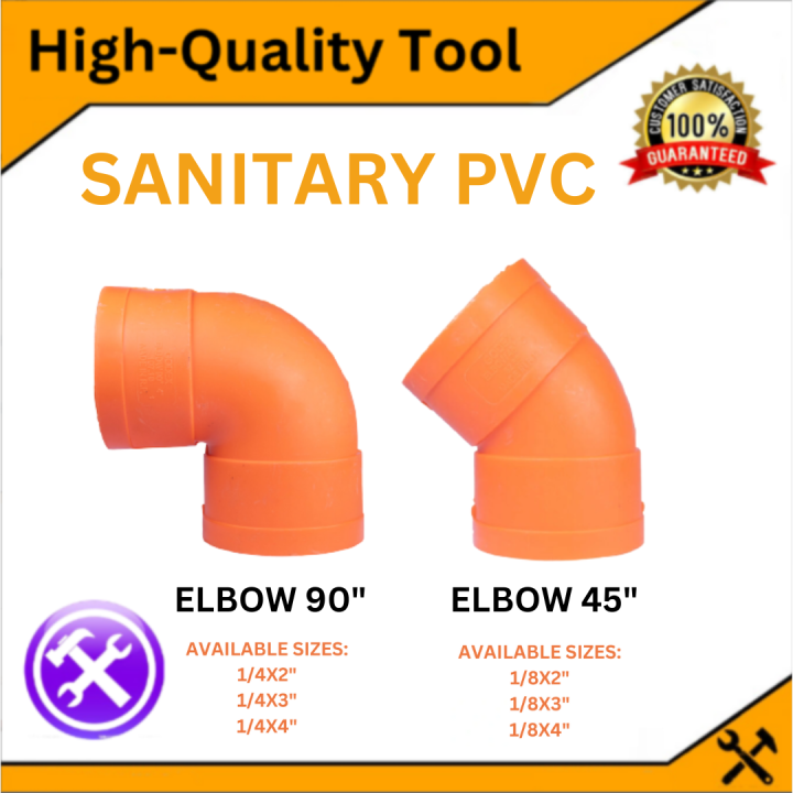 SANITARY PVC ORANGE FITTINGS ELBOW 90/ELBOW 45 | Lazada PH