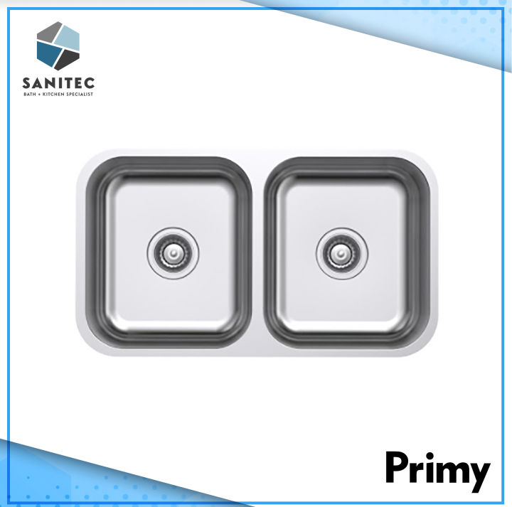 PRIMY 2 bowl under mount kitchen sink with overflow by Sanitec | Lazada PH
