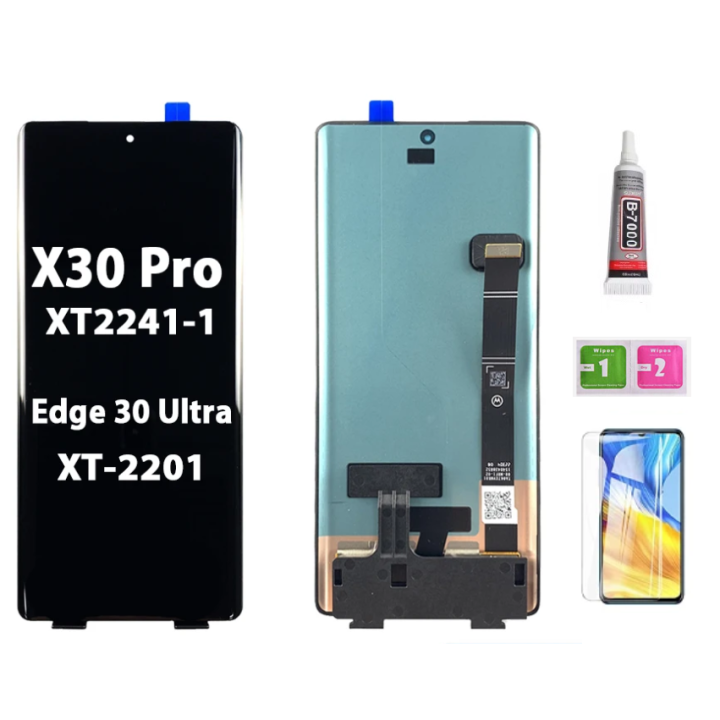 AMOLED ของแท้สำหรับ Moto Edge X30 Pro/ 30จอแสดงผล LCD XT2201 XT2241-1เฉียบพร้อมหน้าจอสัมผัส ...