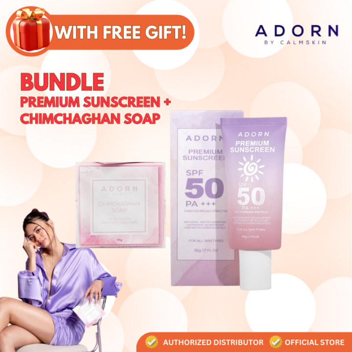 ADORN BY CALMSKIN BUNDLE Chimchaghan Soap + Premium Sunscreen | BEAUTY ...
