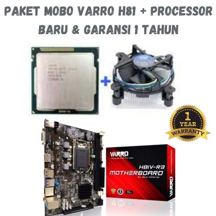PAKET MOBO MOTHERBOARD VARRO H81 INTEL I3 4150 / 4160 + FAN PROCESSOR | Lazada Indonesia