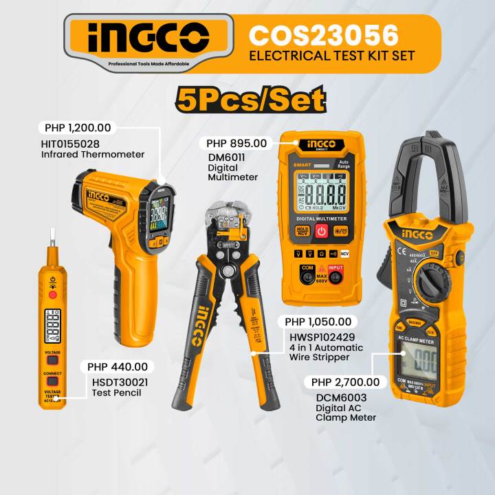 EXCLUSIVE Ingco Electrical Test Kit Digital Clamp Meter Multimeter Test ...