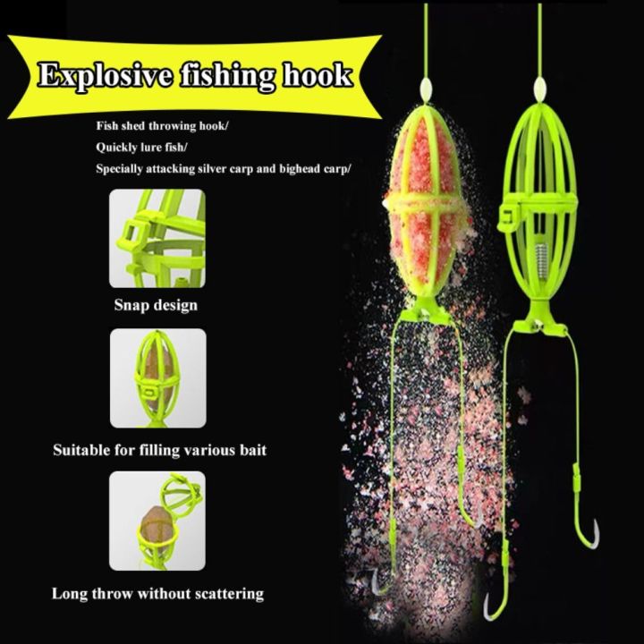 ETERNALLY 4Pcs/lot Double Hook Explosive Fishing Hook Bomb Explosion ...