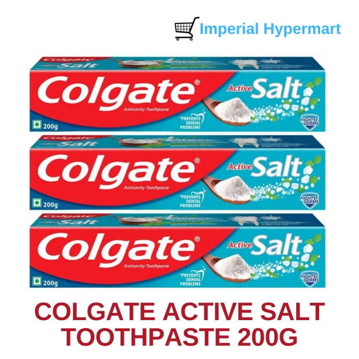 3x Colgate Active Salt Toothpaste, Bundle of 3, various sizes 100g/200g ...