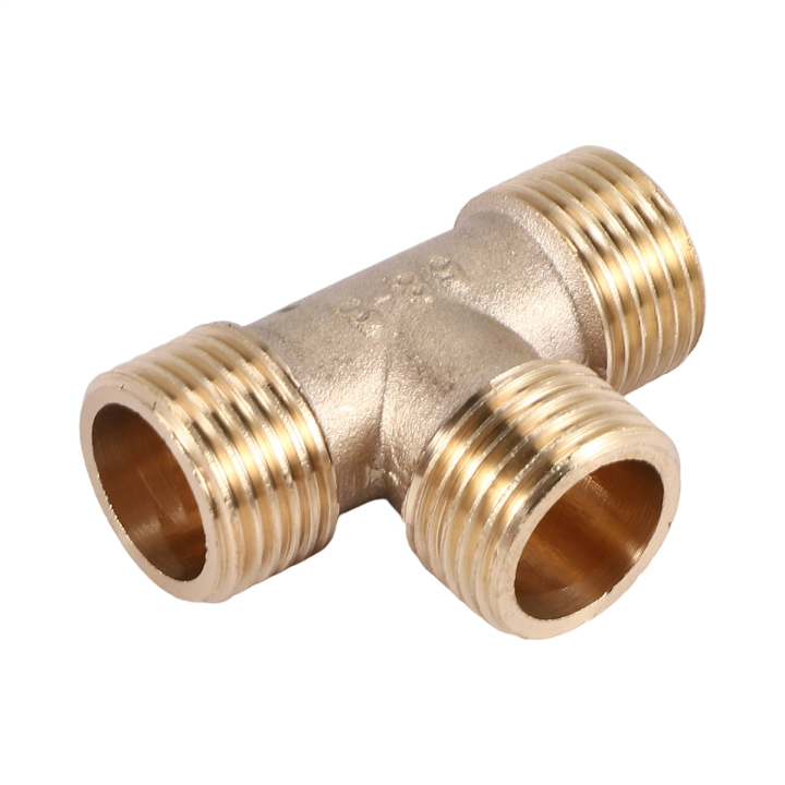 Brass T Shape Water Fuel Pipe Equal Male Tee Adapter Connector 1/2 ...