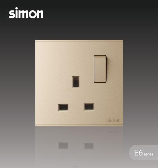 Simon E6 Series 13A Switched Socket Outlet - Champagne Color | Lazada