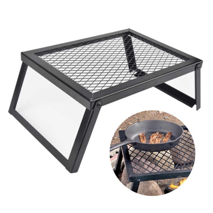 Primaw Outdoor Grill with Locking Legs Heavy Duty Steel Mesh Over Fires ...