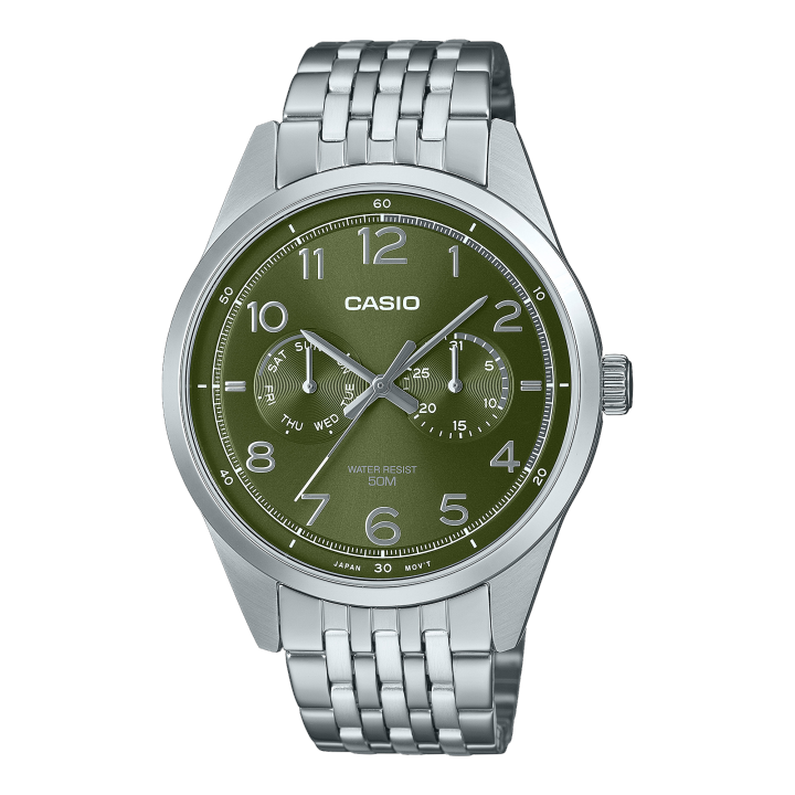 Casio (MTP-E340D-3AVDF) Silver Stainless Steel Strap 50 Meter ...