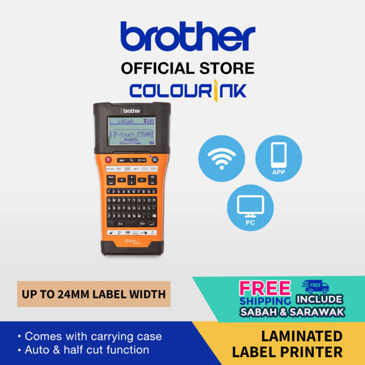 Brother Laminated Label Printer PT-E550WVP Industrial Portable Handheld ...