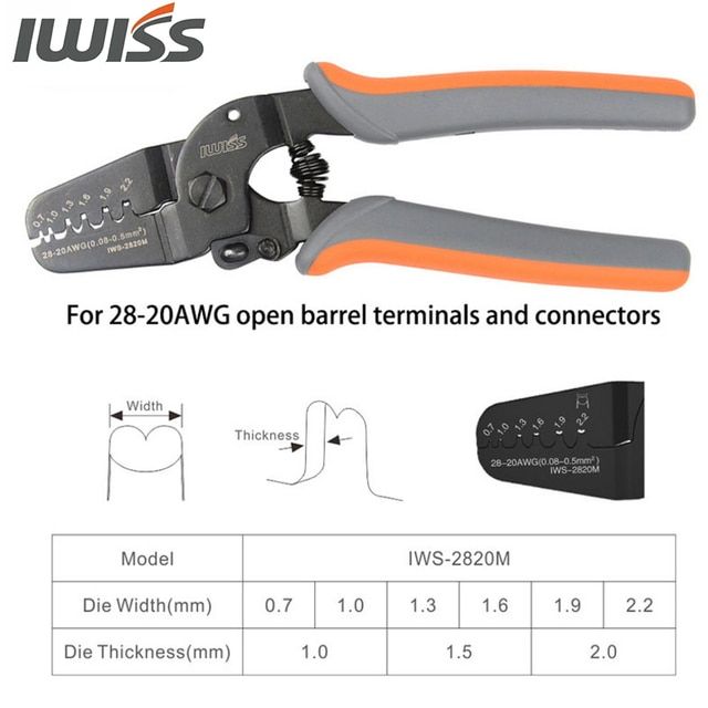 IWS-2820 Crimper Plier IWISS Mini Micro Open Barrel Crimping Tools For ...