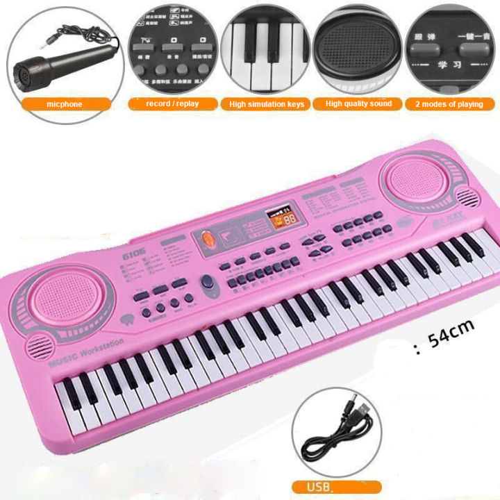 61 Keys Children Digital Electronic Piano Keyboard Toys Kids Learning ...