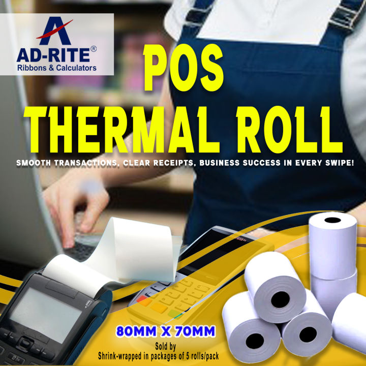 AD-RITE POS Receipt Thermal Paper 80mm x 70mm POS Printer Thermal ...