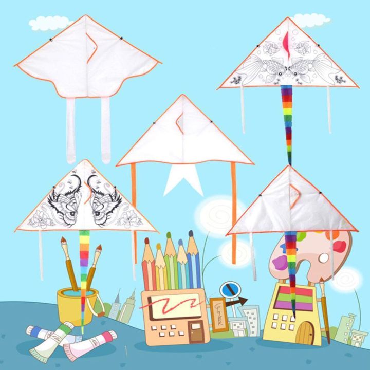 Blank Triangle Kite DIY Children Doodle Coloring Kite DIY Cartoon ...