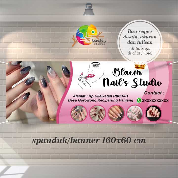 Spanduk Banner Nails Art Studio Free Custom Desain B | Lazada Indonesia