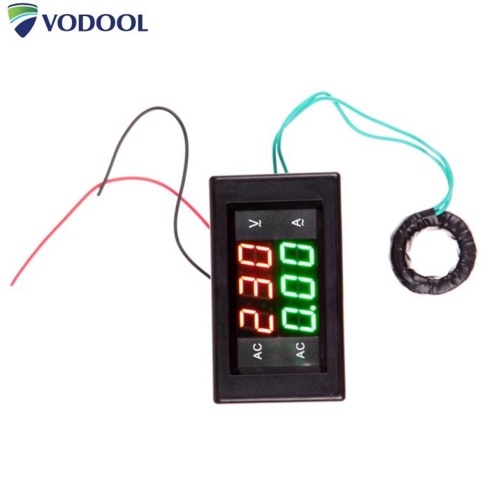 VODOOL Digital Voltmeter Ammeter AC 60-500V 100A Panel Amp Volt Meter 0.39inch Voltage Current ...