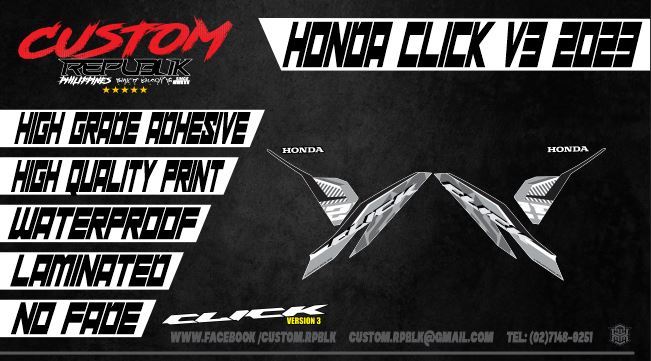 Honda Click V3 2023 Stock Decals Set | Lazada PH