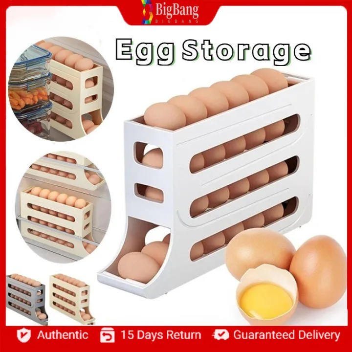 4 Layer Egg Box Kitchen Anti Drop Automatic Rolling Egg Distribution ...