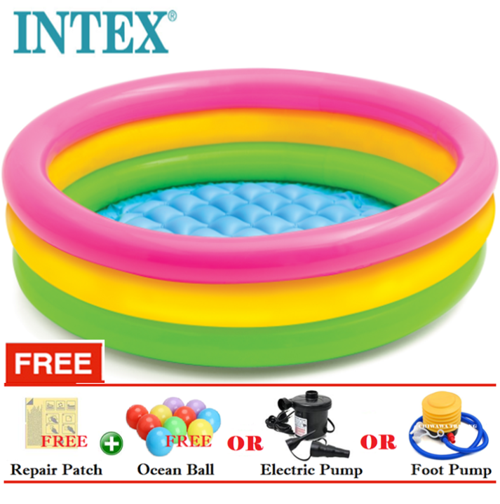 PROMOTION 57412 Inflatable Ring Swimming Pool Safe PVC Bath Basin KOLAM ...