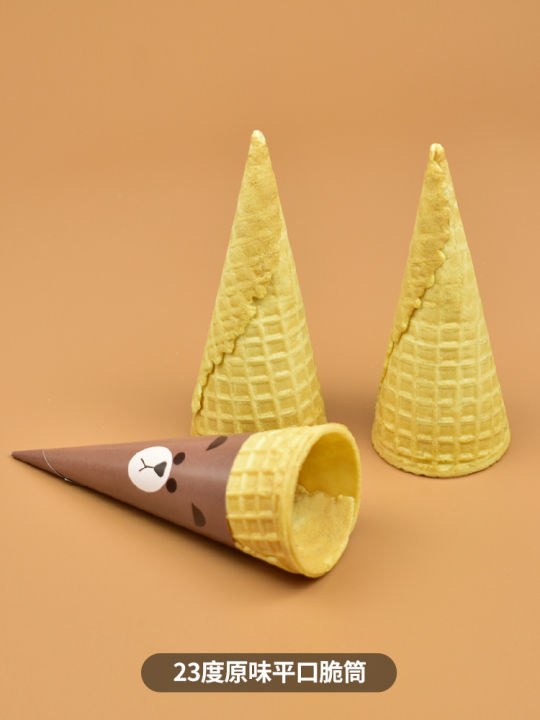 Crispy cone ice cream cone waffle cone shell ice cream cone omelet as a ...