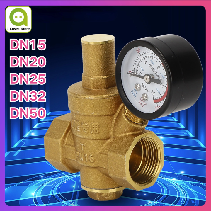 【ราคาถูกสุด】DN15 DN20 DN25 DN32 DN50 ตัวลดแรงดันน้ำแบบปรับได้ด้วยทองเหลืองพร้อมมาตรวัด | Lazada ...