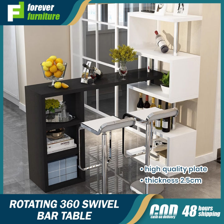Bar table Ergonomic Modern Mini Bar Counter table with Rotating 360 Bar ...
