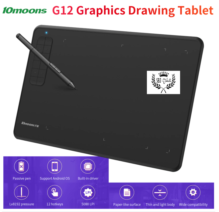10moons G12 Graphic Drawing Tablet 9.45 x 6 Inch Ultralight Vs Huion ...