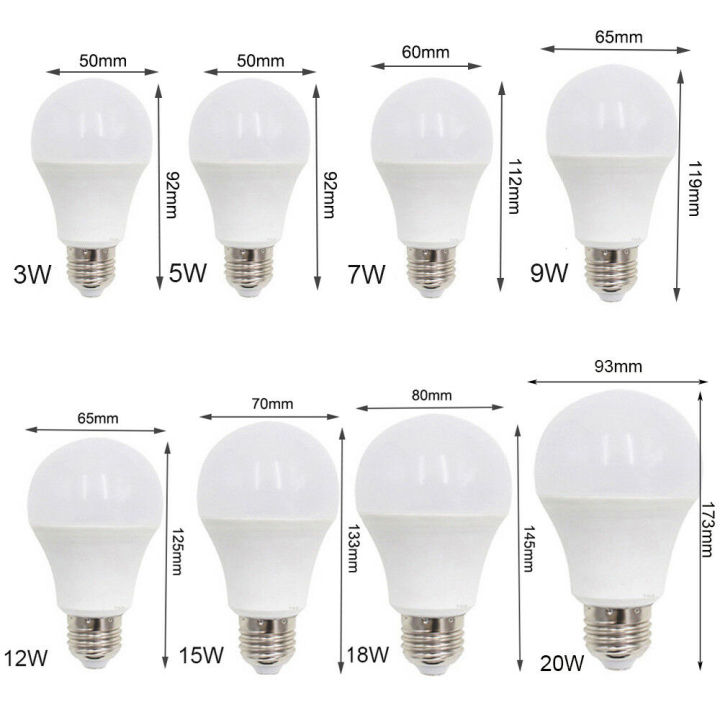 Ranpo E27 Screw LED Globe Bulb Lamp Light 3W 5W - 18W 20W Cool Warm ...