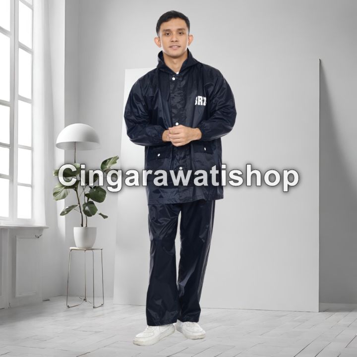 Jas Hujan Dewasa Biru Navy - Setelan Lengkap Anti Air dengan Baju dan ...