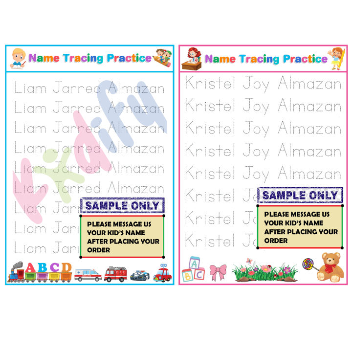 Tracing Name Educational Charts for Kids with Free Mini Pen and Eraser ...