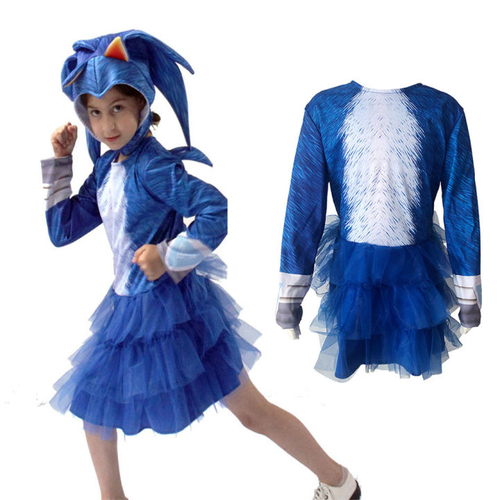 Sonic Hedgehog Sonic Girls' Cosplay Dress Stage Children's Performance ...