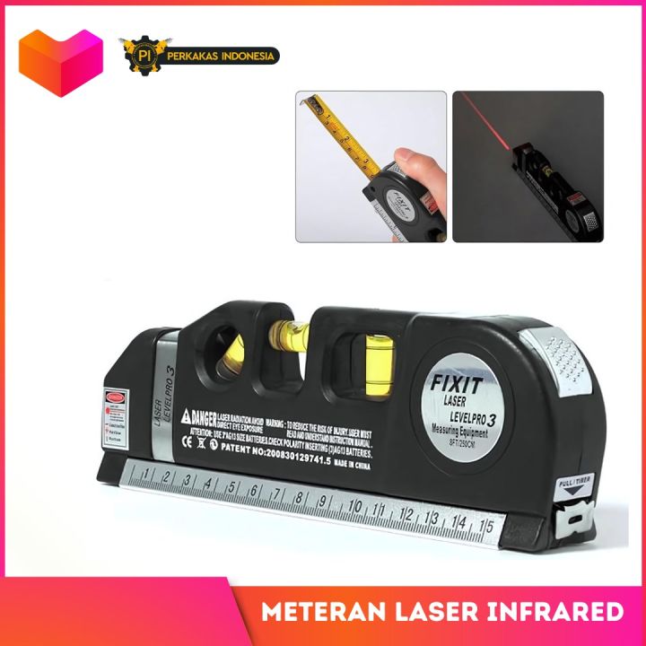 Meteran Laser Infrared Kombinasi Penggaris Waterpass Vertical ...
