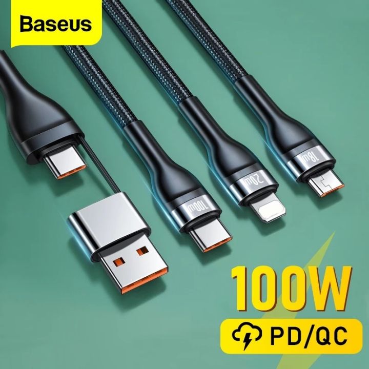 Base us 4 in 1 Fast Charging USB C Cable 100W Type-C Charger Cable for ...