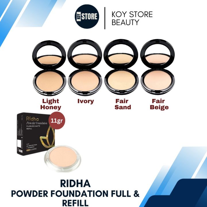 Ridha Powder Foundation with UV Protection (2in1) Full/Refill | Lazada ...