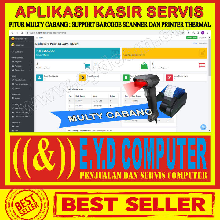 SOURCE CODE APLIKASI POS KASIR SERVIS BERBASIS WEB MANAJEMEN JASA ...