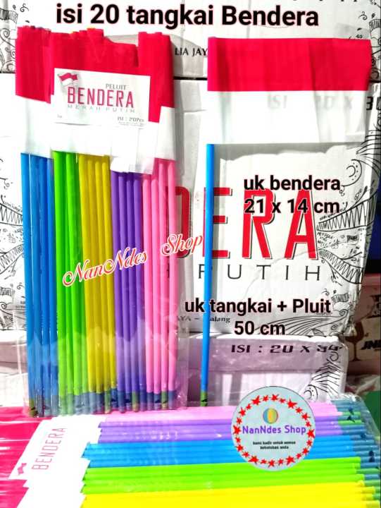 20 Bendera Pawai Tangkai karnaval kemerdekaan Agustus/ Bendera ...