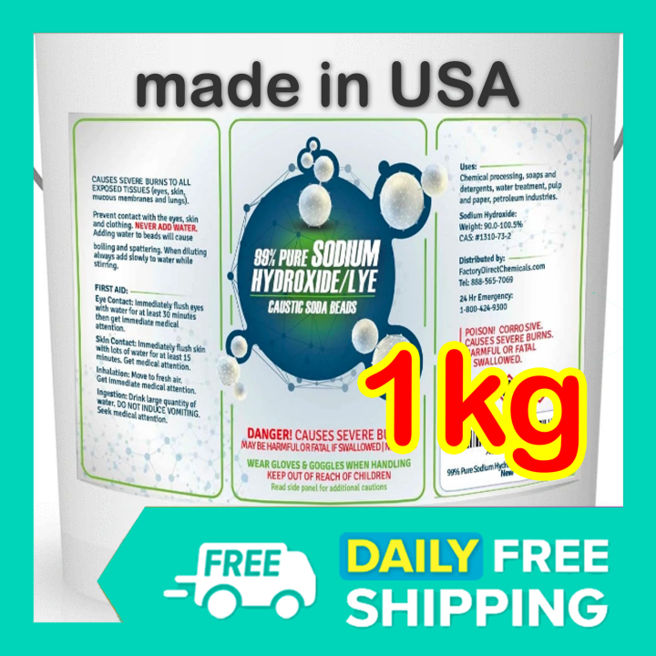 1kg 99% Pure LYE CAUSTIC SODA FLAKES "SOSA" Sodium Hydroxide Caustic ...