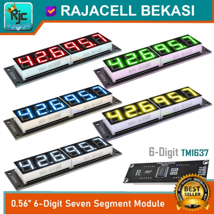 Module Seven Segment 6-Digit 0.56" TM1637 LED 7-Segment Display RGBYW ...