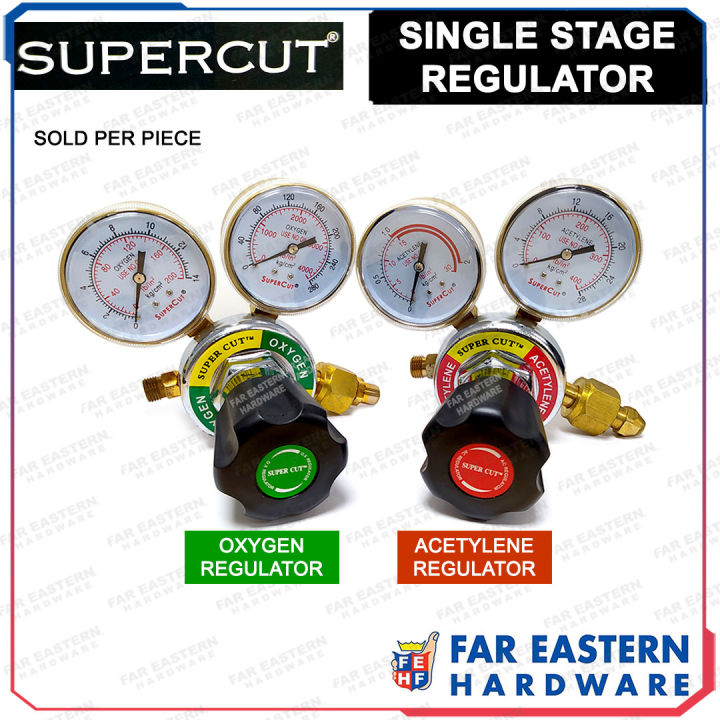 SUPERCUT Oxygen Oxy | Acetylene Single Stage Regulator SOLD PER PIECE ...